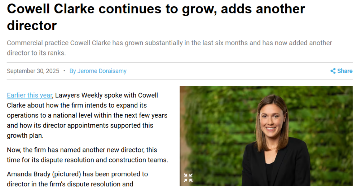 MEDIA FEATURE | Cowell Clarke continues to grow, adds another director ...